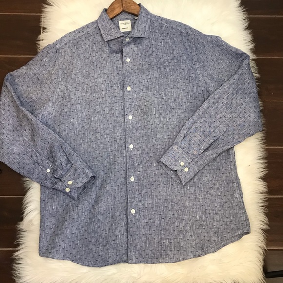 Murano | Shirts | Baird Mcnutt Murano Mens Linen Shirt Large Blue ...
